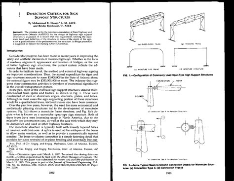 Pdf Deflection Criteria For Sign Support Structures