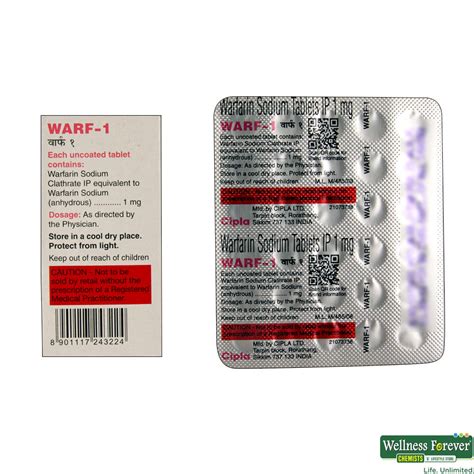 Buy Warf 1mg 30 Tablets Online At Best Prices Wellness Forever