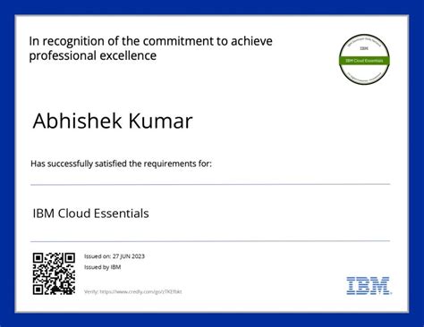 Abhishek Kumar On Linkedin Certificateofcompletion Cloud Cloudessentials Ibm