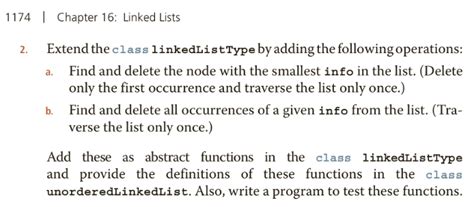 Solved Chapter Linked Lists Extend The Class Chegg
