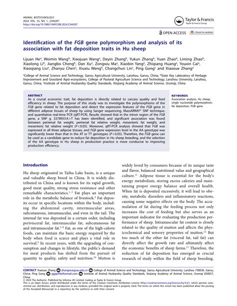 Pdf Identification Of The Fgb Gene Polymorphism And Analysis Of Its