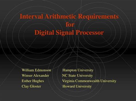 Ppt Interval Arithmetic Requirements For Digital Signal Processor