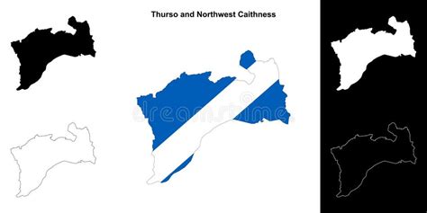 Thurso And Northwest Caithness Outline Map Stock Illustration