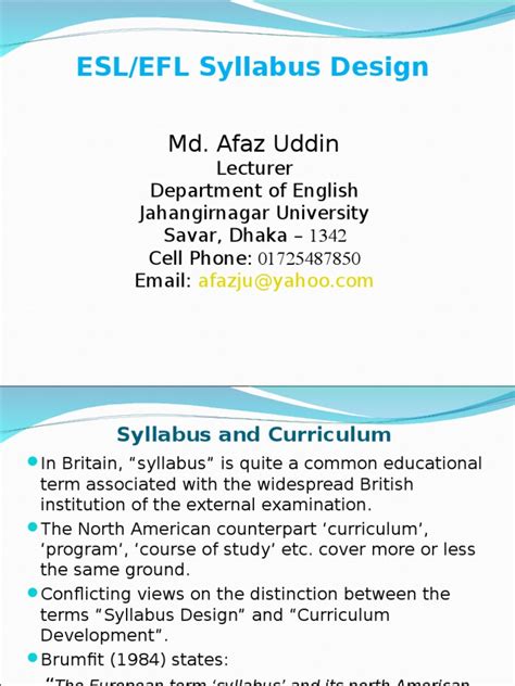 Syllabus Design 1 Pdf Curriculum Syllabus
