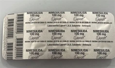 Nimesulida 100mg Por 10 Tabletas Laproff Rappi