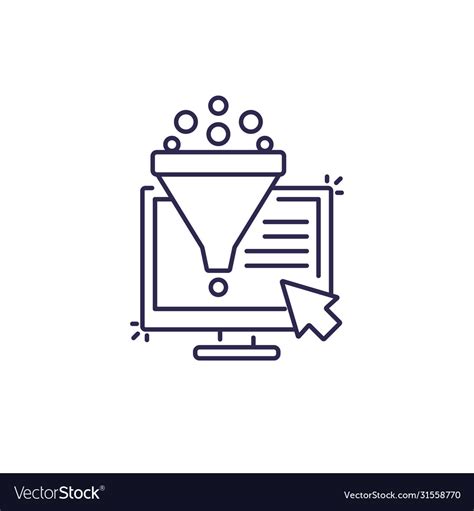 Conversion Rate Optimization Sales Funnel Icon Vector Image