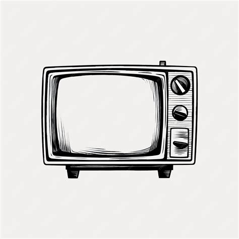 Vintage Television Sketch Illustration Premium Ai Generated Vector