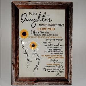 To My Daughter Be A Sunflower Follow Your Dreams Believe In Etsy To