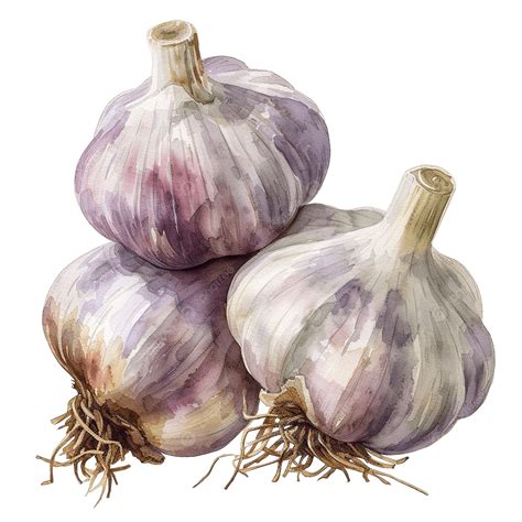 Watercolor Garlic Vegetable Clip Art Garlic Watercolor Hand Png