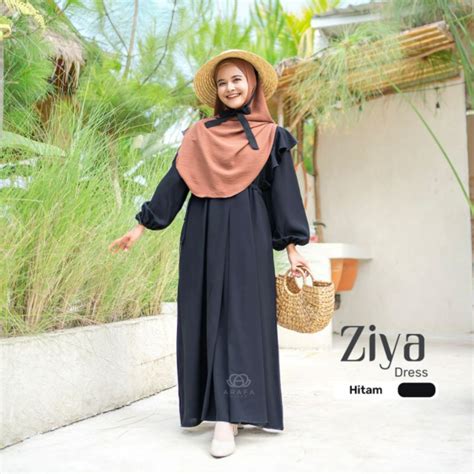 Jual Ziya Dress By Arafa Hijab Gamis Bahan Flowly Linen Premium Shopee Indonesia