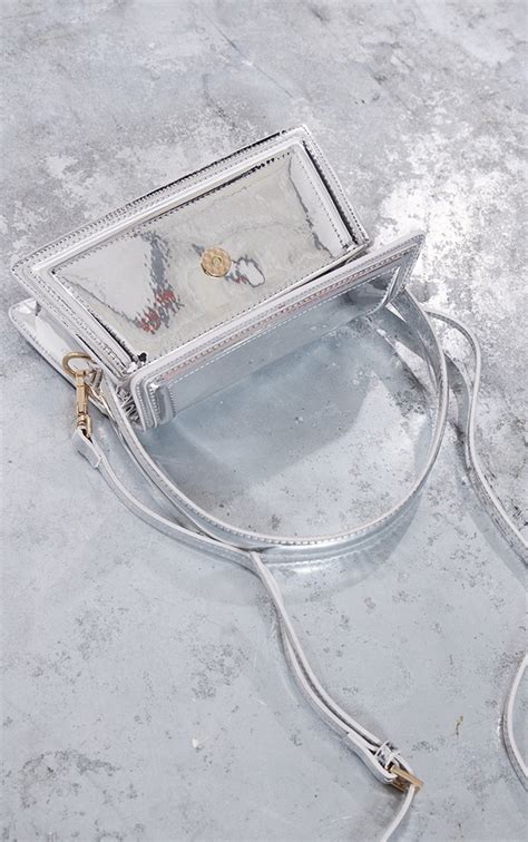 Silver Metallic Rectangular Handle Shoulder Bag Accessories Prettylittlething Aus