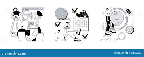 Project Management Abstract Concept Vector Illustrations Stock Vector Illustration Of Shapes