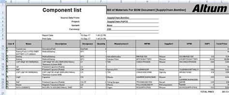 Including Design Data In An Excel Format Bom Altium Designer 21 Technical Documentation
