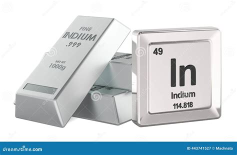 Indium Ingots Background With In Symbol 3d Rendering Royalty Free
