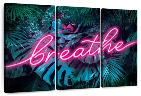 Elephant Stock Breathe Typography Wall Art Horizontal Multi Panel
