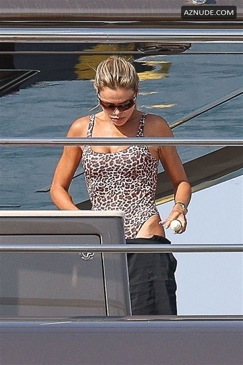 Brooks Nader Sexy Spotted Flaunting Her Hot Cleavage In A Skin Tight Leopard Swimsuit At Ibiza