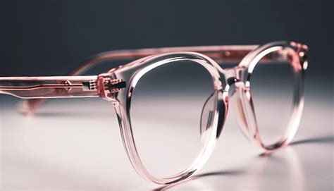 Premium Ai Image Translucent Pink Eyeglass Frames On The Table Generative Ai