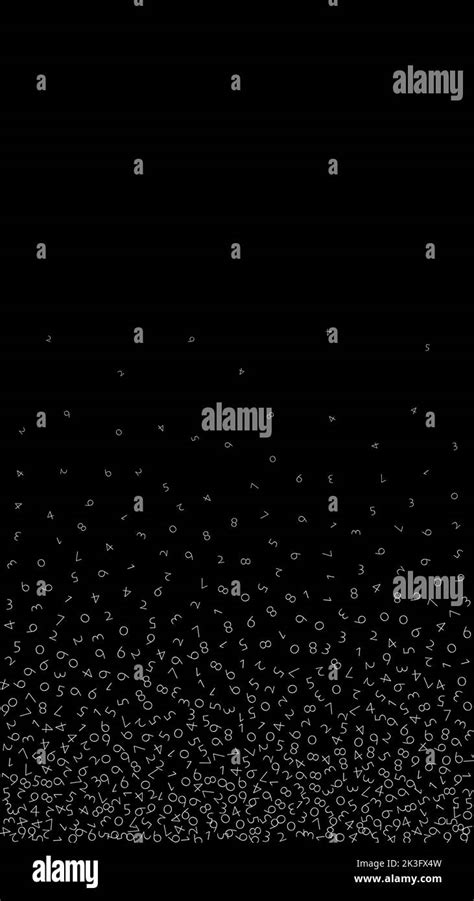 Falling Numbers Big Data Concept Binary White Disorderly Flying Digits Attractive Futuristic