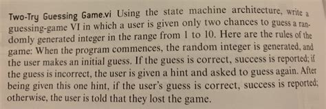 Solved Two Try Guessing Gamevi Using The State Machine