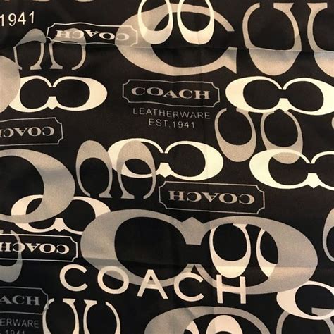 New W Tag Coach Signature C Scarf 21” X 21” Coach Signature Print