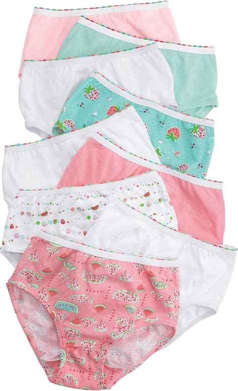 Hanes Girls No Ride Up Cotton Colored Briefs 9 Pack