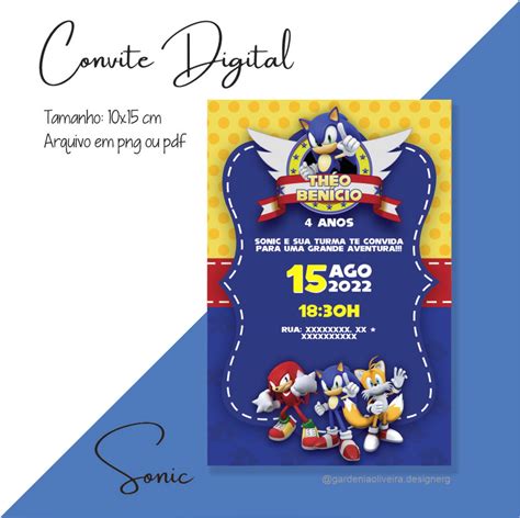 Convite Sonic Elo7 Produtos Especiais
