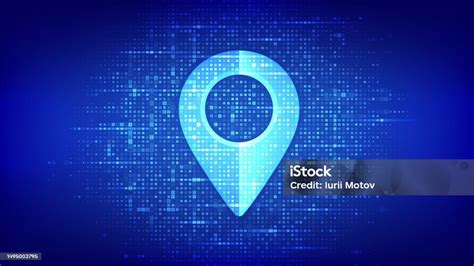 Point Of Location Sign Made With Binary Code Pointer Of Map Matrix