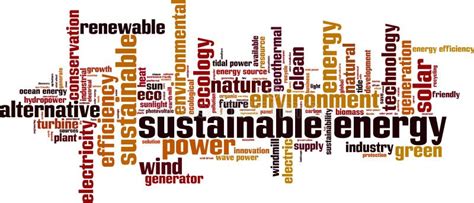 Sustainable Energy Word Cloud Stock Vector Illustration Of Source