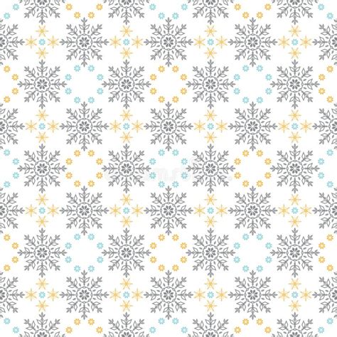 Snow Flakes Ornament Seamless Pattern Stock Vector Illustration Of