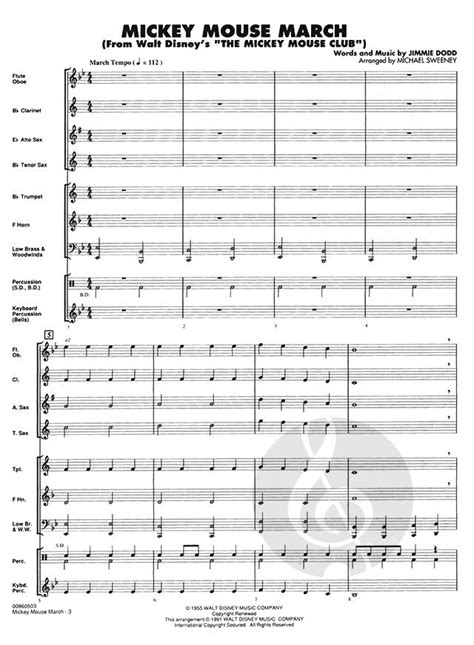 Mickey Mouse March Concert Band Sheet Music Shop Now