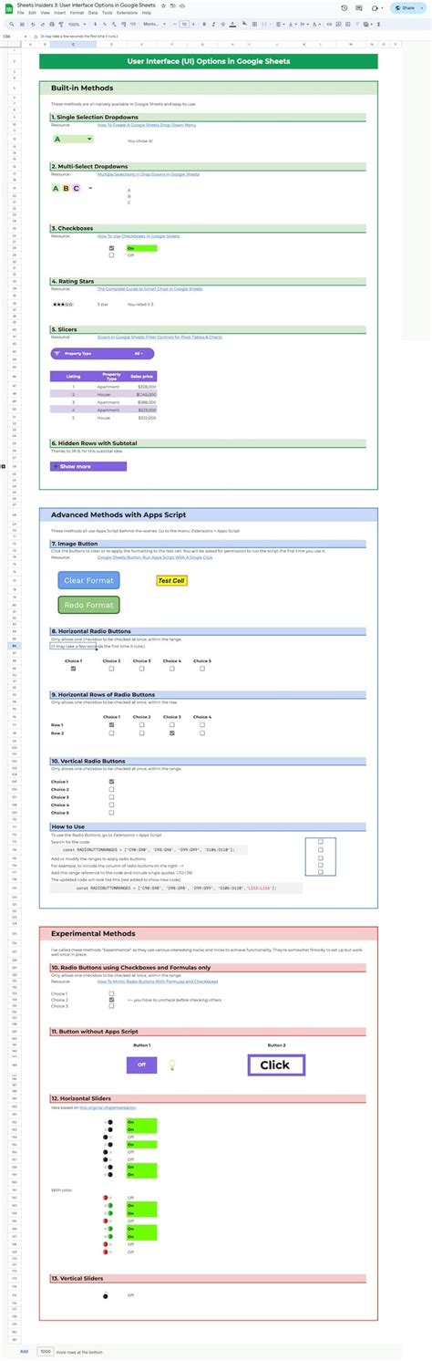 Sheets Insiders 3 User Interface Template