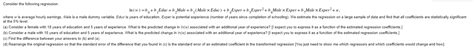 Solved Consider The Following Regression In W Bo B Educ Chegg Com