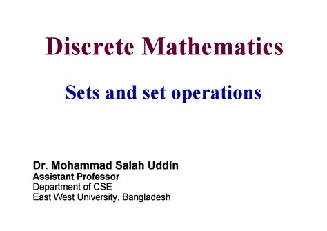 LEC SET DSU Discrete Mathematics Studocu