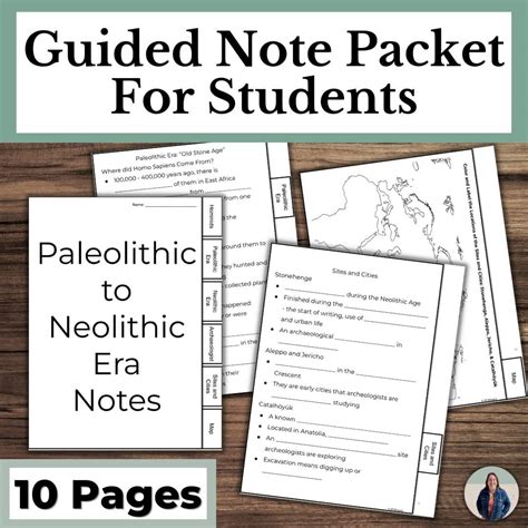 Paleolithic And Neolithic Age Presentation With Guided Notes And Map