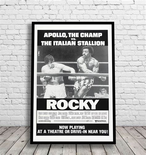 Rocky 1976 Sylvester Stallone Framed Movie Poster Print Etsy