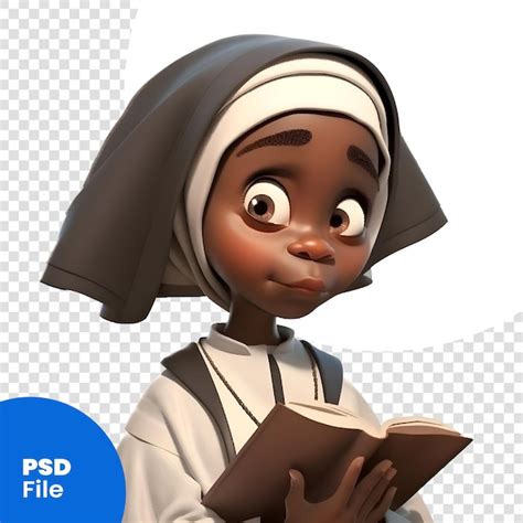 Premium Psd 3d Rendering Of A Cute Muslim Girl Reading A Book