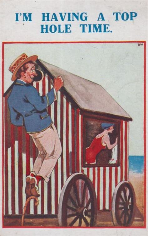 Peeping Tom Watching Couple Make Love Have Sex In Beach Hut Old Comic Postcard Topics