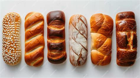 Premium Photo Fresh Bread Creative Layout Isolated On White