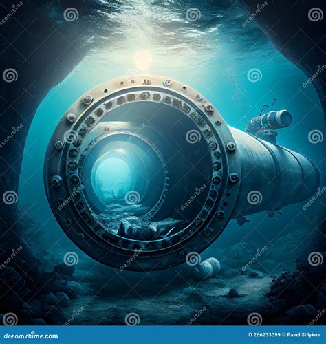 Underwater Pipeline Installation Linear Icon Vector Illustration 214312358
