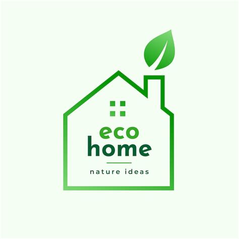 Free Vector Trendy Eco Friendly Smart House Icon Background With Leaf