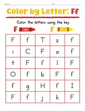 Pre K Letter F Worksheets