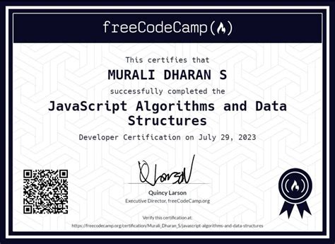 Murali Dharan S On Linkedin Freecodecamp Javascript Javascriptlearning
