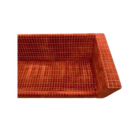 Incredible Mcm Sofa With Original Fabric Milo Baughman Jack Lenor Larsen Style For Sale At