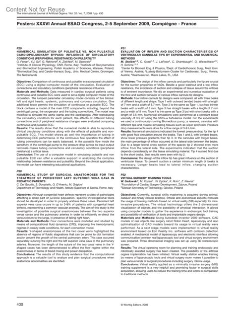 Numerical Simulation Of Pulsatile Vs Non The International