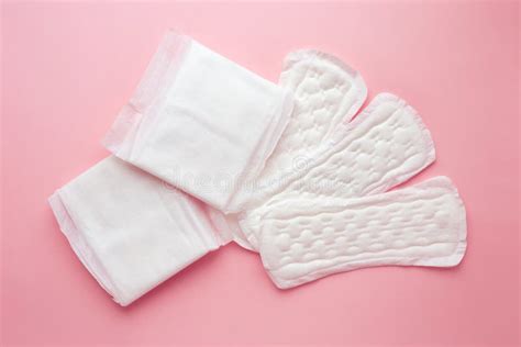 Different Types Of Female Pads During The Menstrual Cycle On A Pink