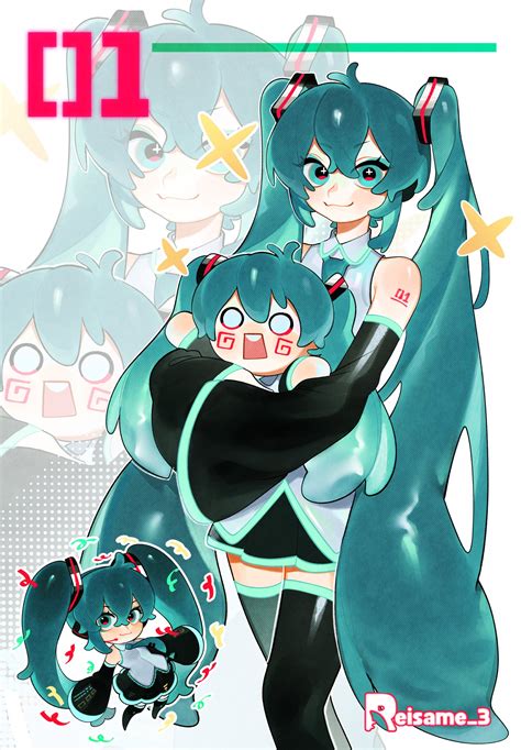 Hatsune Miku And Hachune Miku Vocaloid Drawn By Reisame Danbooru