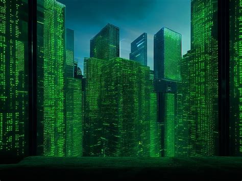 premium photo matrix of binary numbers scifi background binary