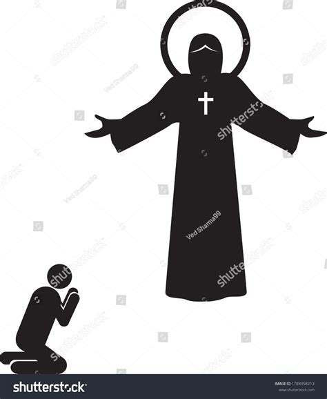 Lord Jesus Vector Icon Cross Icon Stock Vector Royalty Free