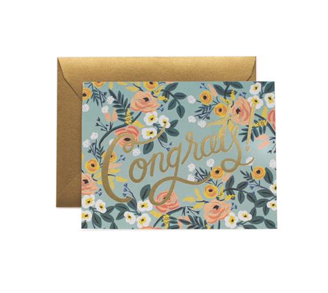 Mint Floral Congratulations Card Oliver Bonas