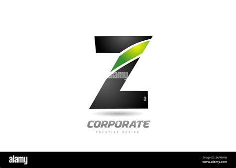 Black Green Logo Letter Z Alphabet Design Icon For Business Suitable